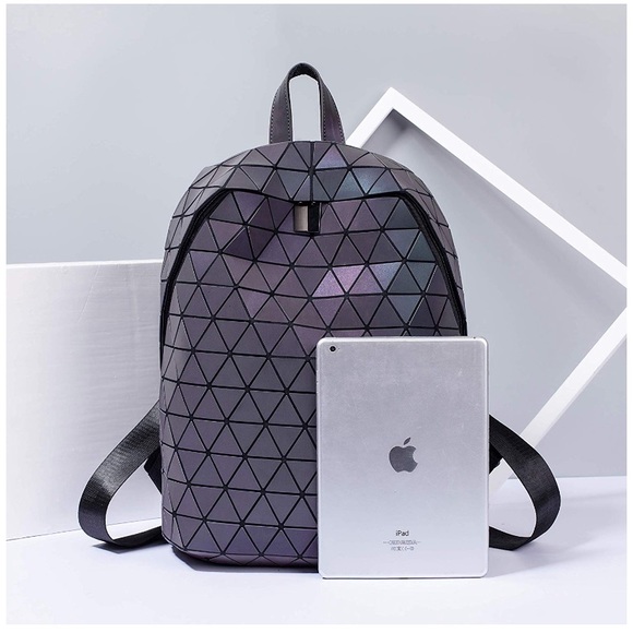 Bags | Geometric Backpack Holographic | Poshmark